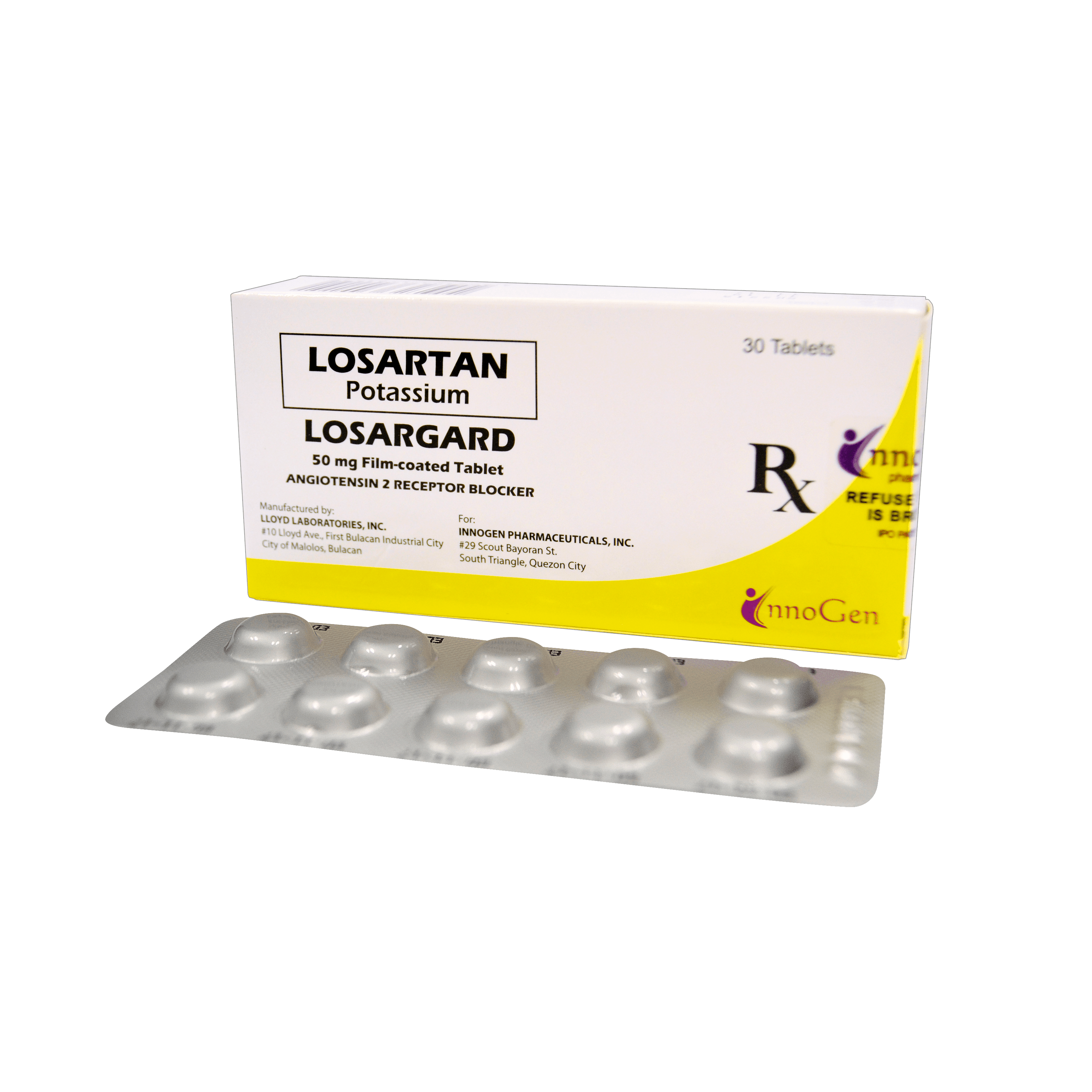 LOSARGARD Losartan Potassium 50mg Film-Coated Tablet 1's price in the ...