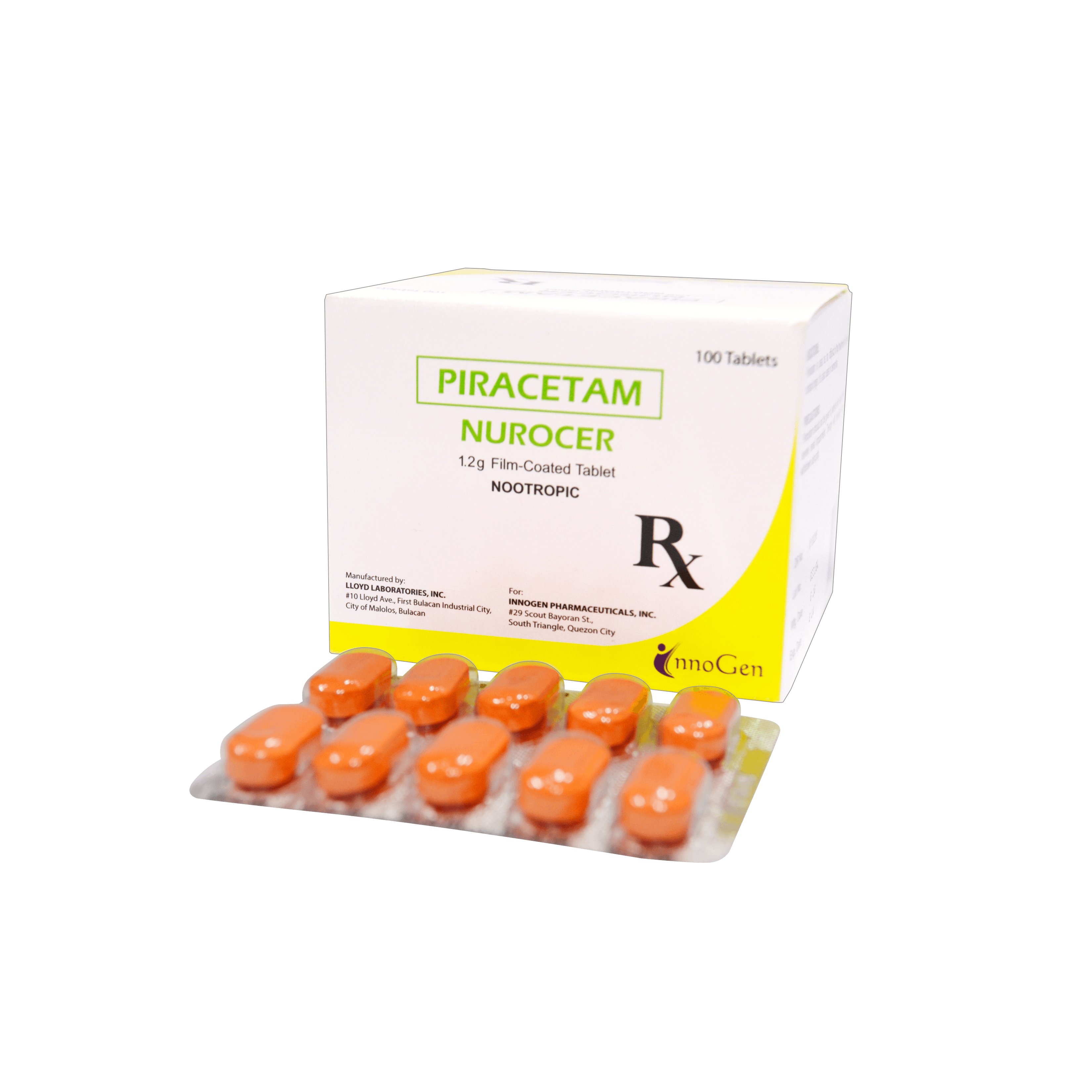 NUROCER Piracetam 1.2g Film-Coated Tablet 1's price in the Philippines ...