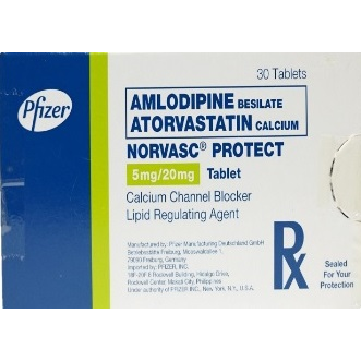 NORVASC PROTECT Amlodipine Besilate / Atorvastatin Calcium 5mg / 20mg ...