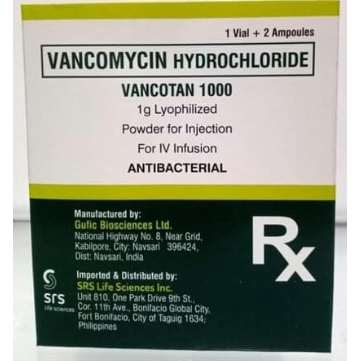 VANCOTAN 1000 Vancomycin 1g Lyophilized Powder for IV Injection 1's ...