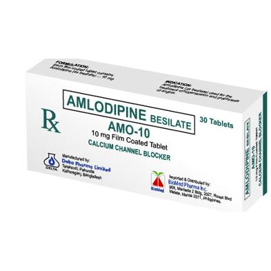 AMO 10 Amlodipine Besilate 10mg Film-Coated Tablet 30's price in the ...