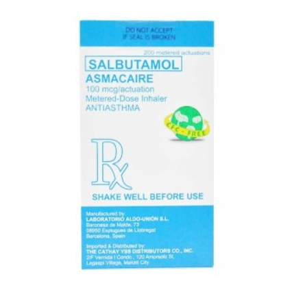 ASMACAIRE Salbutamol Sulfate 100mcg / actuation Metered-Dose Inhaler ...