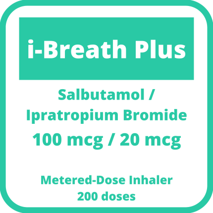 I-Breath Plus Salbutamol / Ipratropium 100mcg / 20mcg Inhaler 200act ...