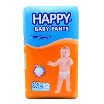 HAPPY Baby Pants Diaper XL 12's price in the Philippines | MedsGo Pharmacy