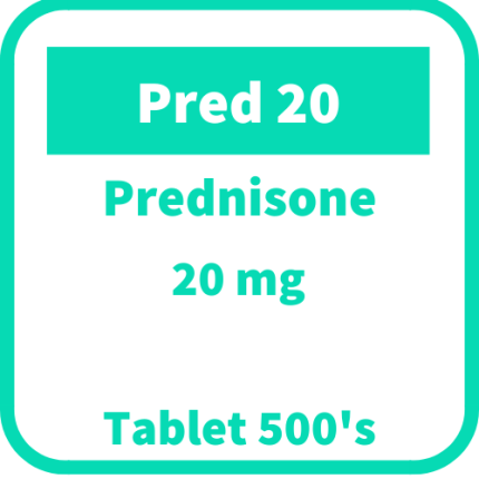 PRED 20 Prednisone 20mg Film-Coated Tablet 500's price in the ...