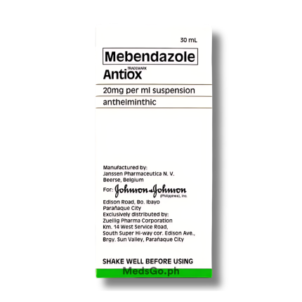 ANTIOX Mebendazole 20mg Suspension 30mL price in the Philippines ...