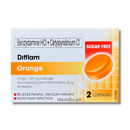DIFFLAM Orange Lozenge 2's price in the Philippines | MedsGo Pharmacy