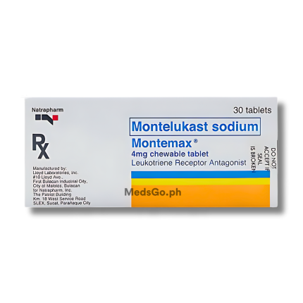MONTEMAX Montelukast 4mg - 1 Box x 30 Chewable Tabs price in the ...