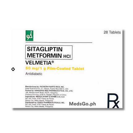 VELMETIA Sitagliptin / Metformin 50mg / 1g - 1 Tablet price in the ...
