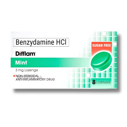 DIFFLAM MINT Benzydamine Hydrochloride 3mg Lozenge 8's price in the ...