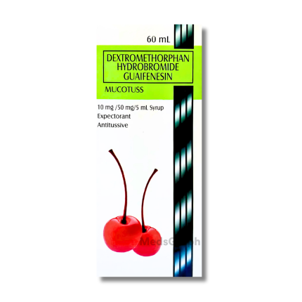 MUCOTUSS Syrup 60mL Dextromethorphan Hydrobromide / Guaifenesin 10mg ...