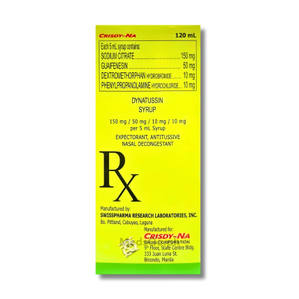 DYNATUSSIN Dextromethorphan Hydrobromide / Guaifenesin / Sodium Citrate ...