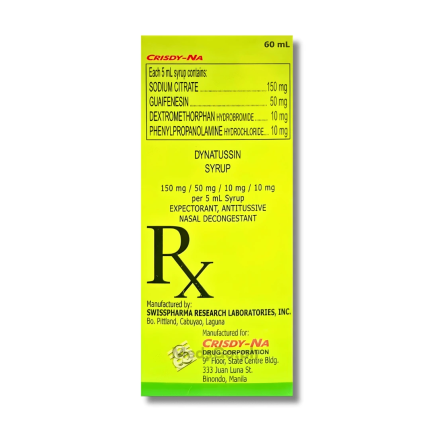 DYNATUSSIN Dextromethorphan Hydrobromide / Guaifenesin / Sodium Citrate ...