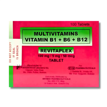REVITAPLEX Vitamin B Complex 100mg / 5mg / 50mcg - 1 Tablet price in ...