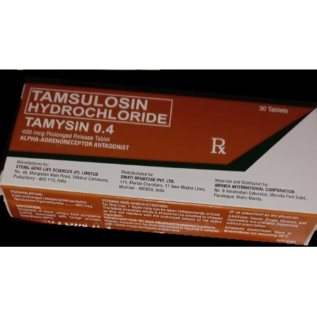 TAMYSIN 0.4 Tamsulosin Hydrochloride 400mcg Prolonged Release Tablet 30 ...