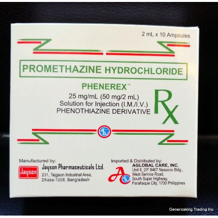 PHENEREX Promethazine Hydrochloride 25mg / mL (50mg / 2mL) Solution for ...