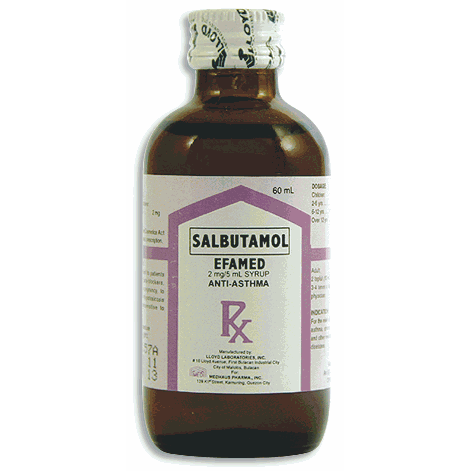 EFAMED Salbutamol Sulfate 2mg / 5mL Syrup 60mL price in the Philippines ...