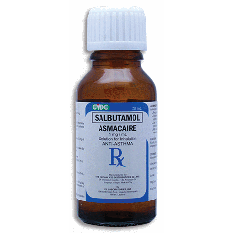 ASMACAIRE Salbutamol Sulfate 1mg / mL Solution for Inhalation 20mL ...