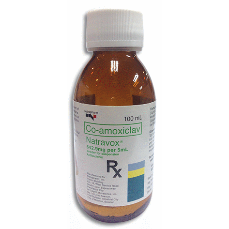 NATRAVOX Co-Amoxiclav 642.9mg / 5mL (600mg / 42.9mg per 5mL) Powder for ...