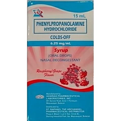COLDS-OFF Phenylpropanolamine Hydrochloride 6.25mg / mL Syrup (Oral ...