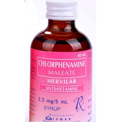 MERVILAR Chlorphenamine Maleate 2.5mg / 5mL Syrup 60mL price in the ...
