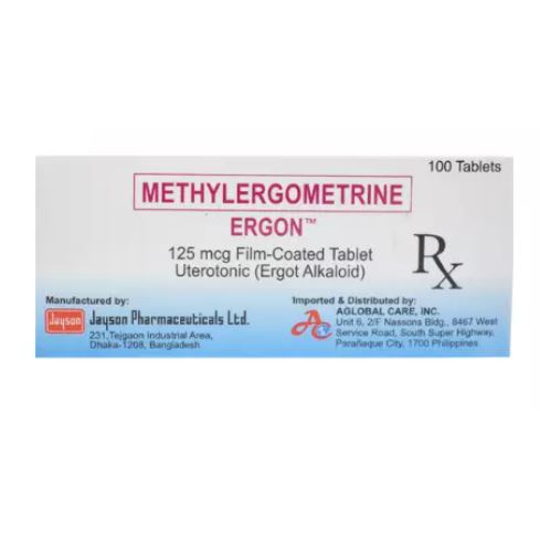 Buy Ergon methylergometrine maleate 125mcg film-coated tablet 100's ...