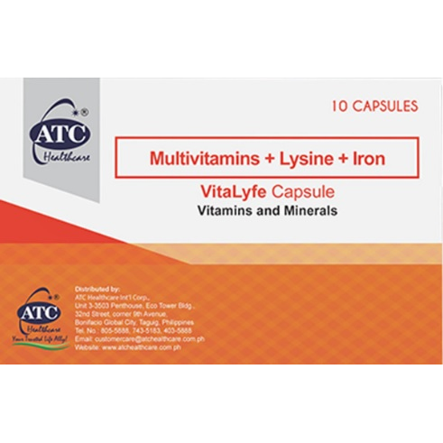 Buy Vitalyfe multivitamins / lysine / iron hard gelatin capsule 10's ...
