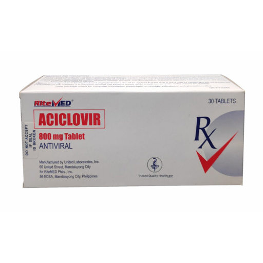 RITEMED Aciclovir 800mg Tablet 30's price in the Philippines | MedsGo ...