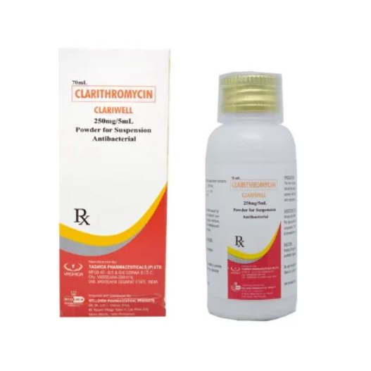 CLARIWELL Clarithromycin 250mg / 5mL Powder for Suspension 70mL price ...