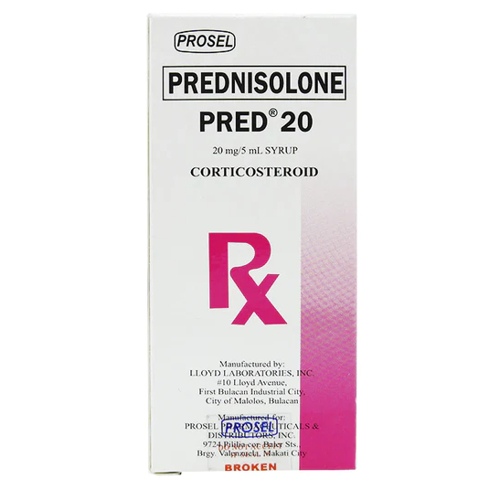PRED 20 Prednisolone 20mg / 5mL Syrup 30mL price in the Philippines ...