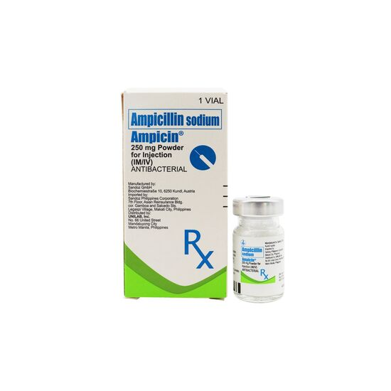 AMPICIN Ampicillin 250mg Powder for IV/IM Injection 1's price in the ...