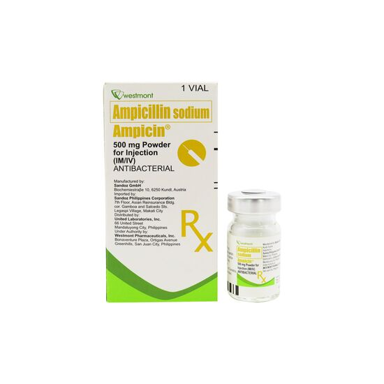 Buy Ampicin ampicillin sodium 500mg powder for iv/im injection 1's ...