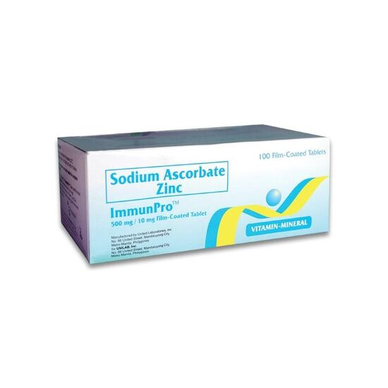 IMMUNPRO Ascorbic Acid / Zinc 500mg / 10mg Film-Coated Tablet 1's price ...