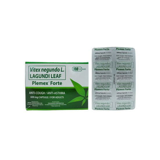 PLEMEX FORTE Vitex Negundo L. (Lagundi Leaf) 600mg Capsule 1's price in ...