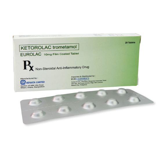 EUROLAC Ketorolac Trometamol 10mg Film-Coated Tablet 20's price in the ...