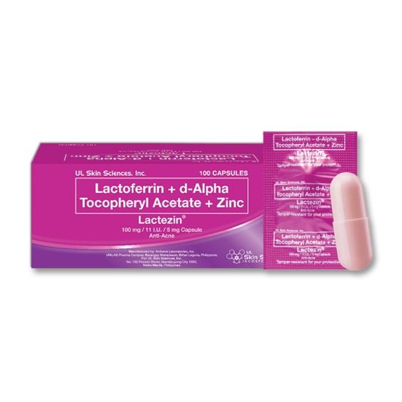 LACTEZIN Lactoferrin / D-Alpha Tocopheryl Acetate / Zinc 100mg / 11IU ...