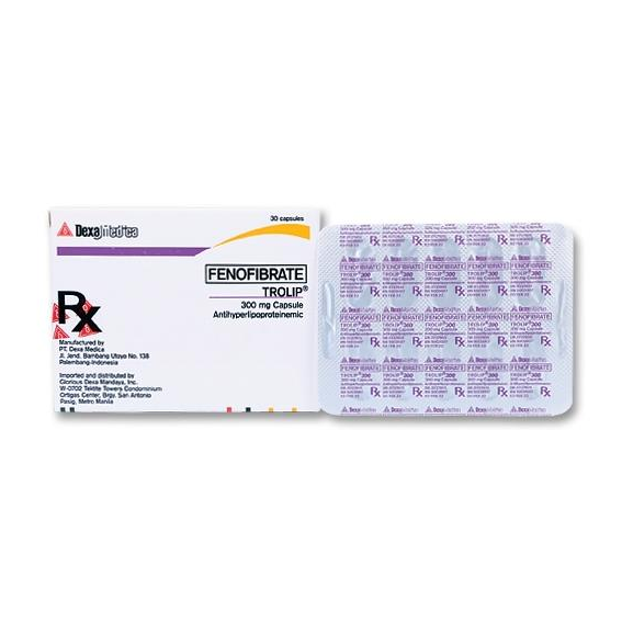 TROLIP Fenofibrate 300mg Capsule 1's price in the Philippines | MedsGo ...