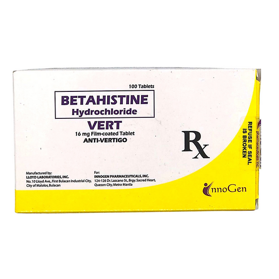 VERT Betahistine Hydrochloride 16mg Film-Coated Tablet 1's price in the ...