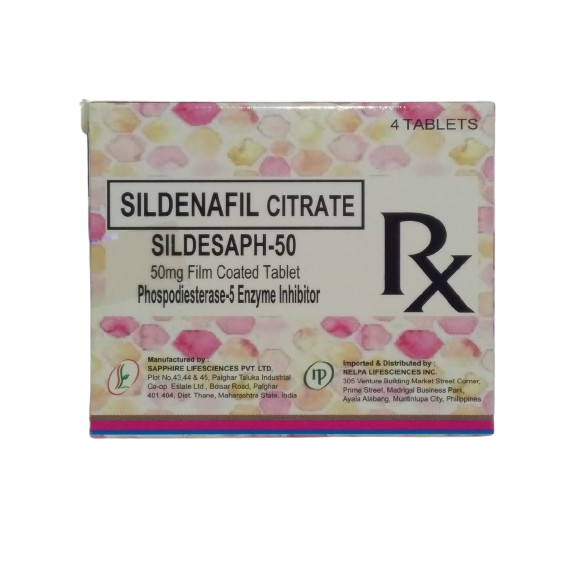 Buy Sildesaph-50 sildenafil citrate 50mg film-coated tablet 1's online ...