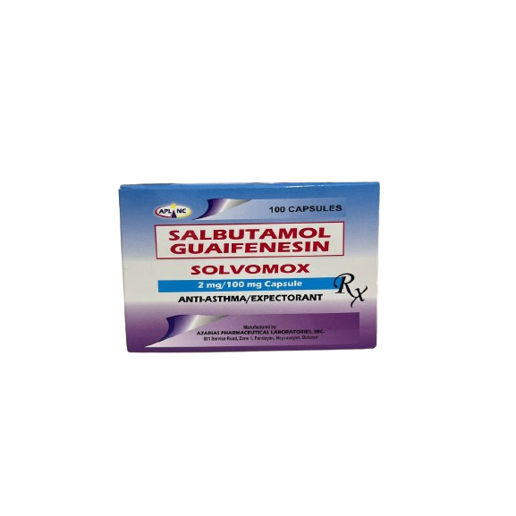 SOLVOMOX Salbutamol Sulfate / Guaifenesin 2mg / 100mg Capsule 100's ...