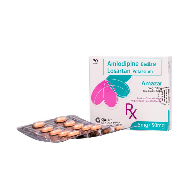 AMAZAR Amlodipine Besilate / Losartan Potassium 5mg / 50mg Film-Coated ...