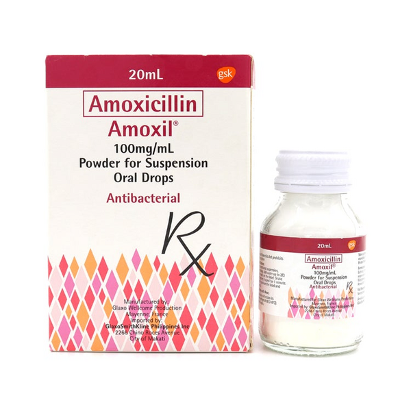 AMOXIL Amoxicillin 100mg / mL Powder for Suspension Oral Drops 20mL ...