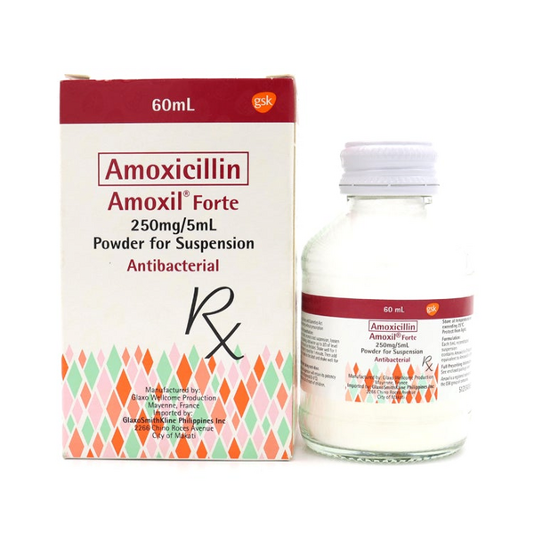 Buy Amoxil forte amoxicillin 250mg / 5ml powder for suspension 60ml ...