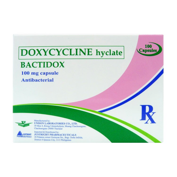 BACTIDOX Doxycycline Hyclate 100mg Capsule 100's price in the ...