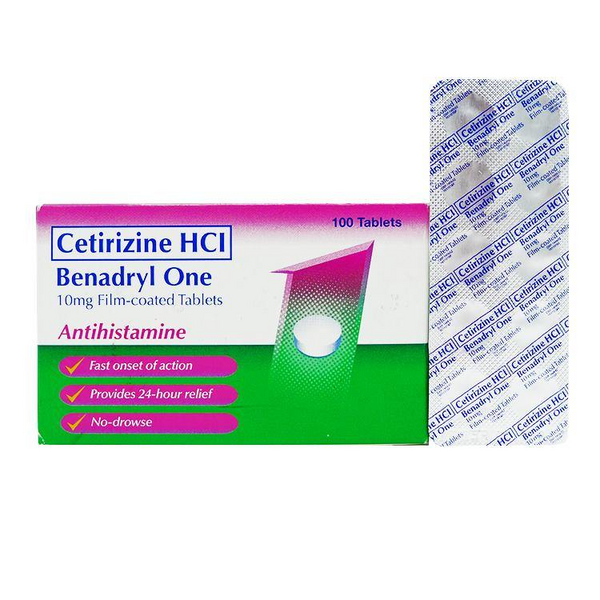 BENADRYL ONE Cetirizine Hydrochloride 10mg Film-Coated Tablet 100's ...