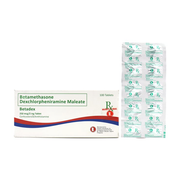 BETADEX Betamethasone / Dexchlorpheniramine Maleate 250mcg / 2mg Tablet ...
