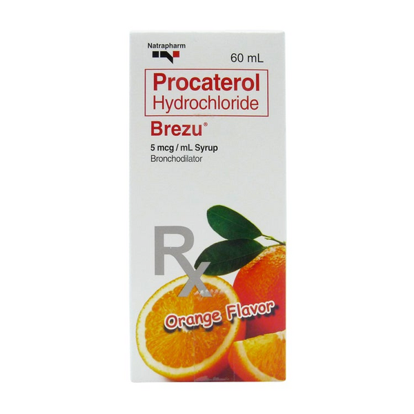 BREZU Procaterol Hydrochloride 5mcg per mL Syrup 60mL Orange price in ...