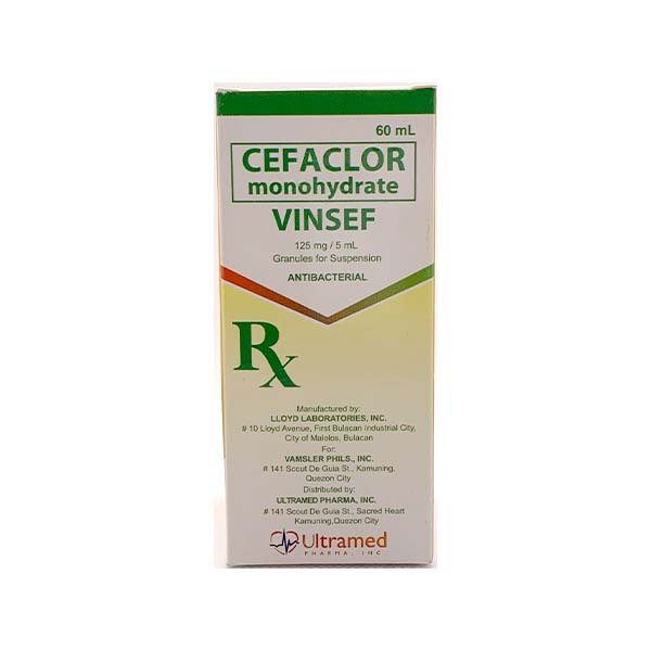 VINSEF Cefaclor Monohydrate 125mg / 5mL Granule for Suspension 60mL ...