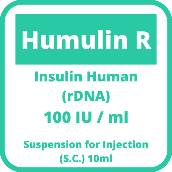 HUMULIN R Insulin Human (rDNA) 100IU / mL Suspension for SC Injection ...