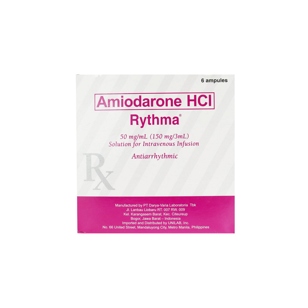 RYTHMA Amiodarone Hydrochloride 50mg / mL (150mg / 3mL) Solution for IV ...